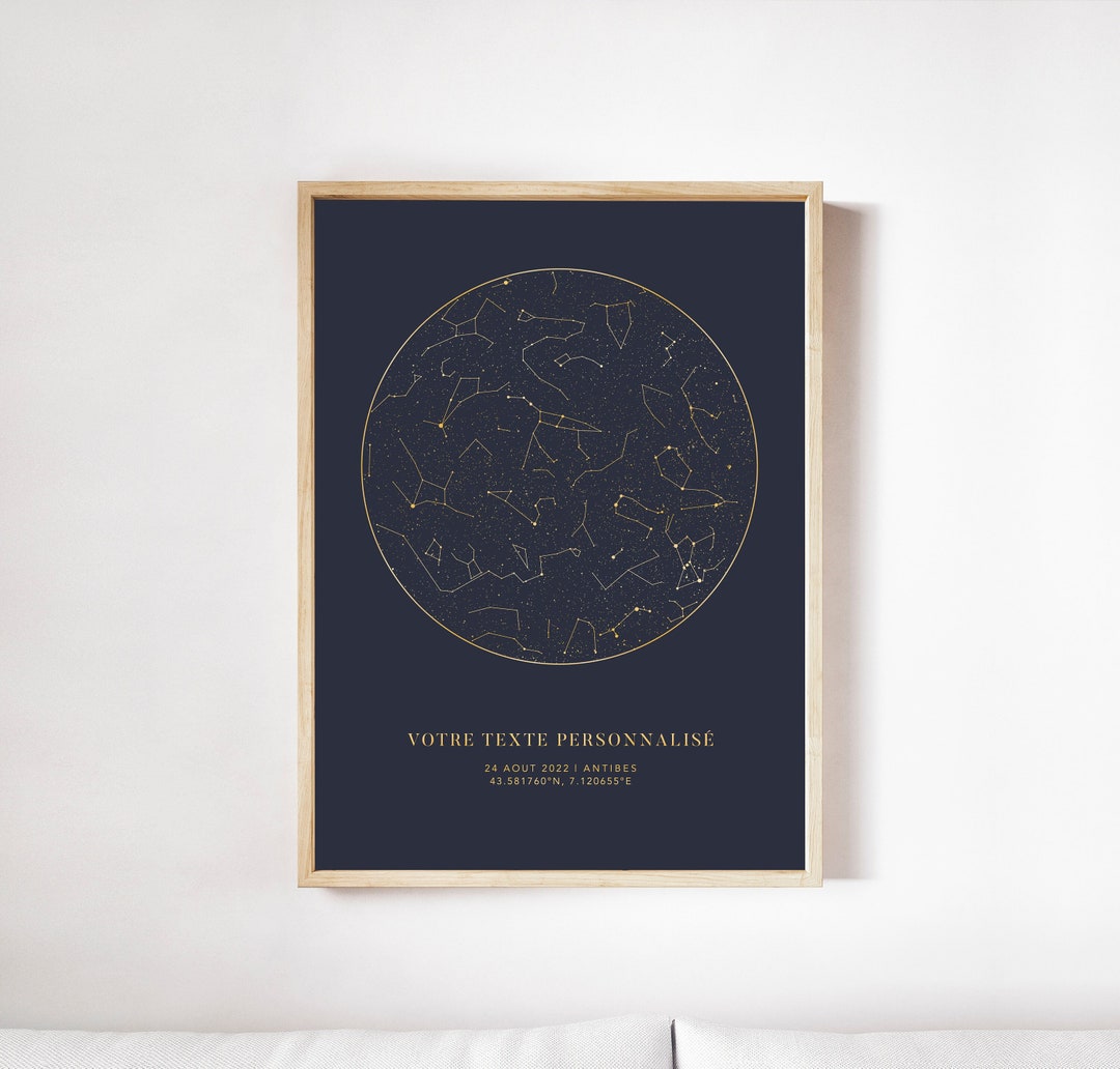 Star Map by Date, Constellation Map Gift for Couple, Printable Star Map ...