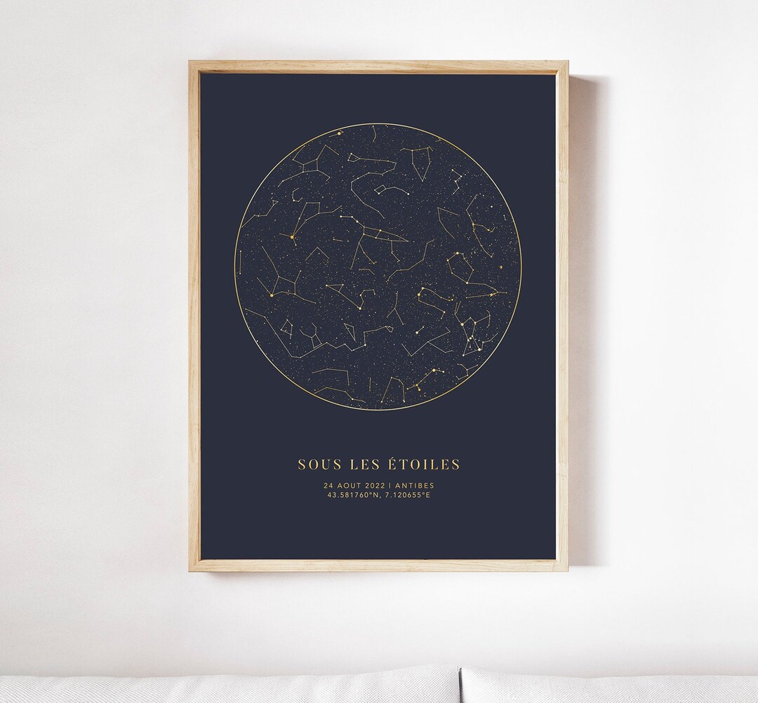 Constellation Map Gift for Couple, Star Map by Date, Star Map Sign ...