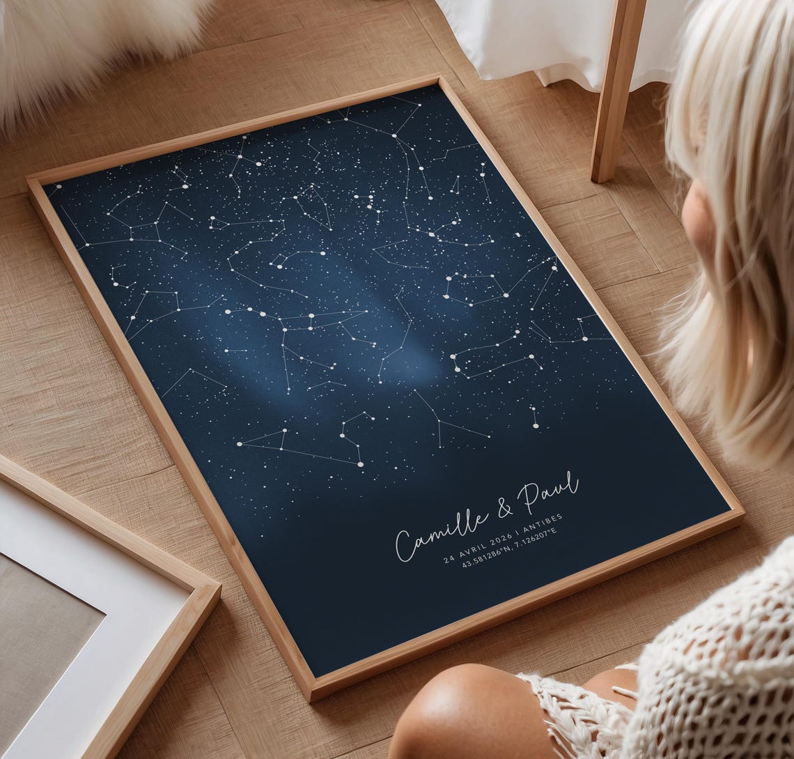 Constellation Map for Couple, Star Map by Date, Night Sky Poster ...