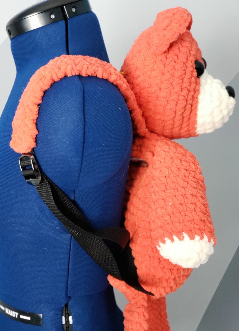 Coral Crochet Teddy Bear Backpack - Etsy