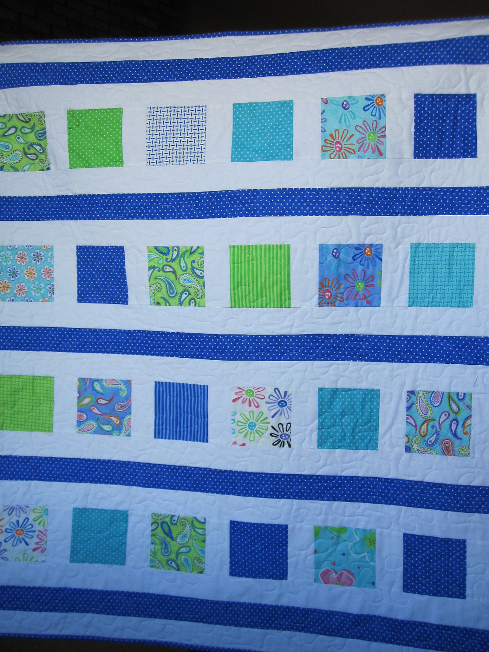 Royal Blue Amelia Contemporary Baby Quilt - Etsy
