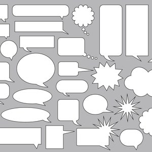 Comic Speech Bubble Clip Art, PNG, SVG, VECTOR, Comic Book Text Bubble ...