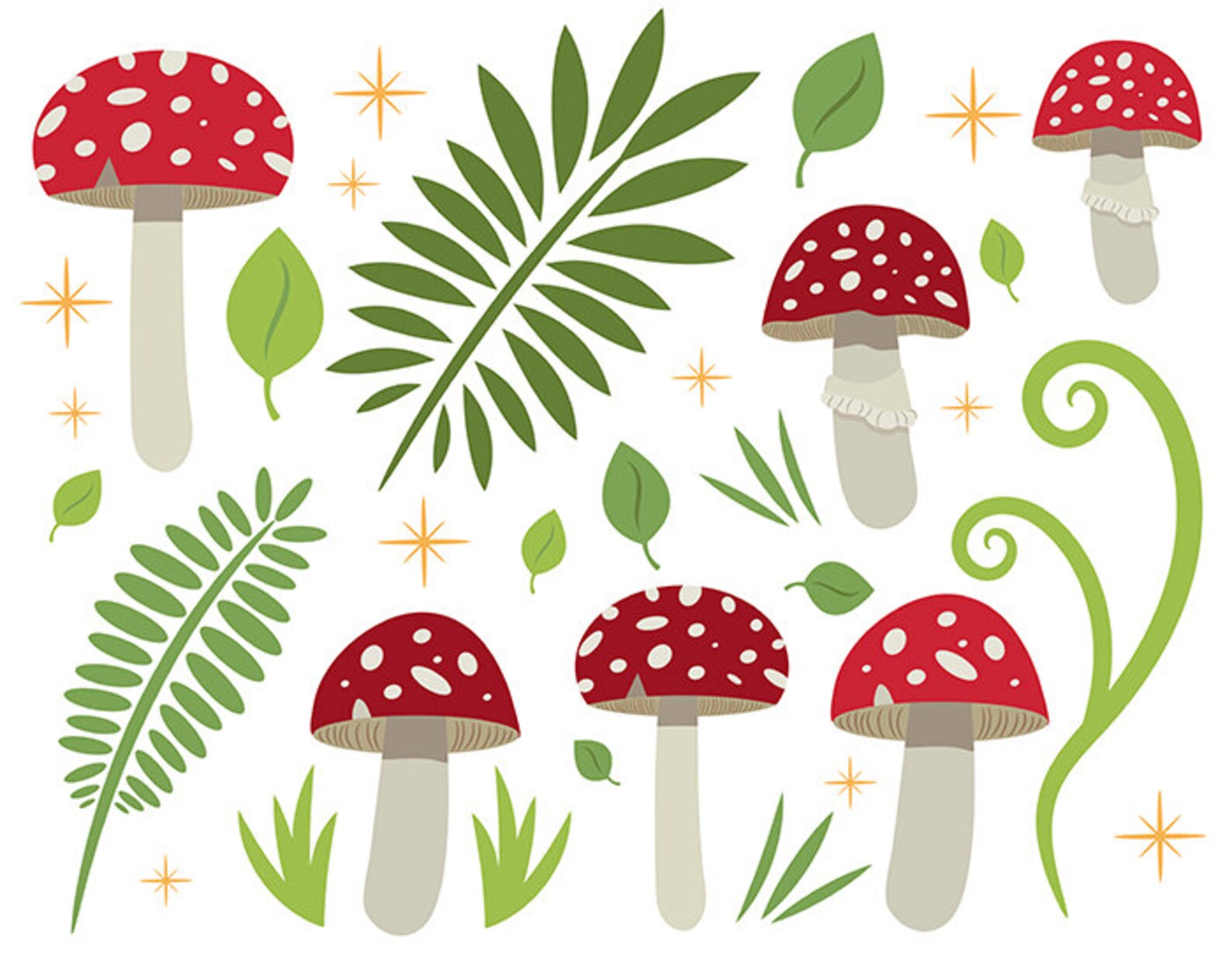 Toadstool Mushroom Clip Art PNG SVG VECTOR Amanita Muscaria - Etsy