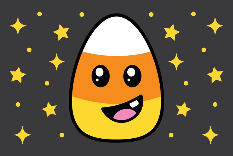 Cute Halloween Candy Corn Clip Art Set, PNG, SVG, VECTOR, Kawaii ...