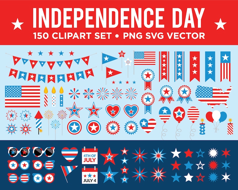 Independence Day Clipart, PNG, SVG, VECTOR, 4th of July Clipart, Fourth ...