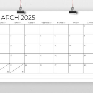 SALE 2025 11x17 Calendar Template | INSTANT DOWNLOAD | Thin Sans Serif ...