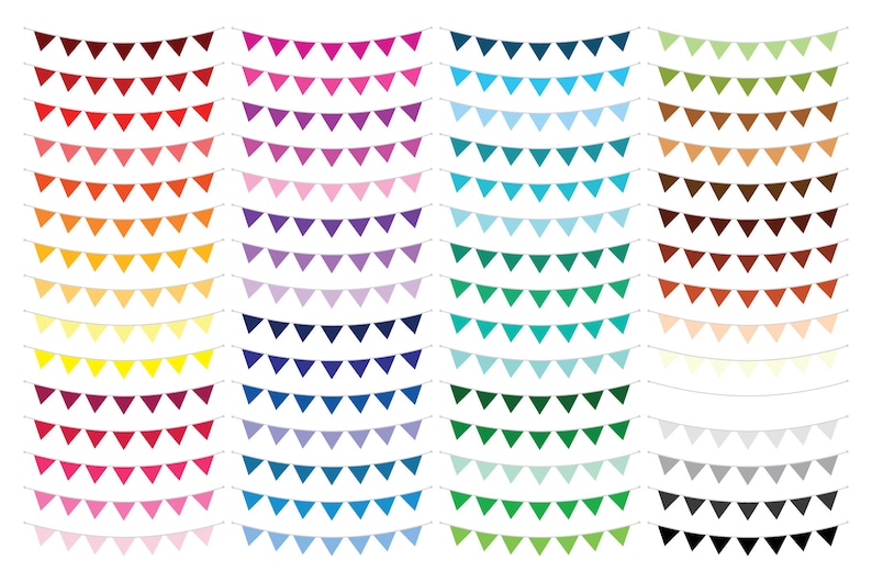 Single Color Triangle Banner Clip Art Set PNG SVG VECTOR - Etsy