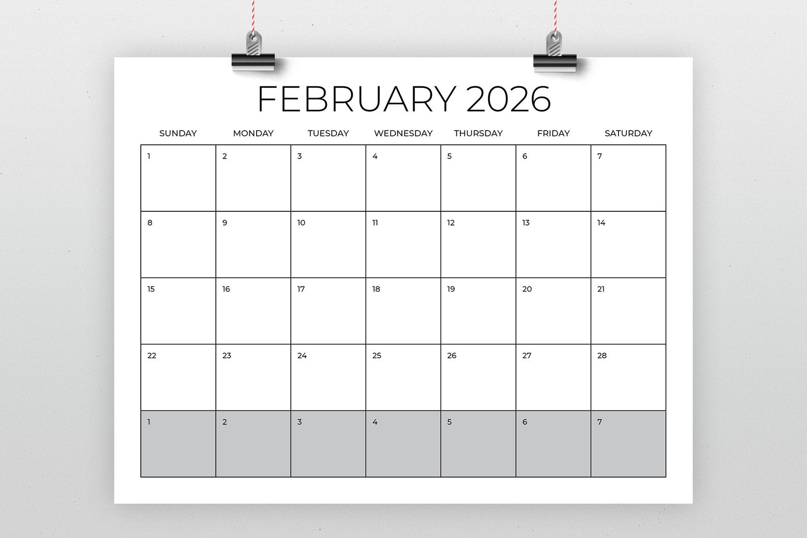 SALE 2026 8.5 X 11 Inch Calendar Template | INSTANT DOWNLOAD | Modern ...