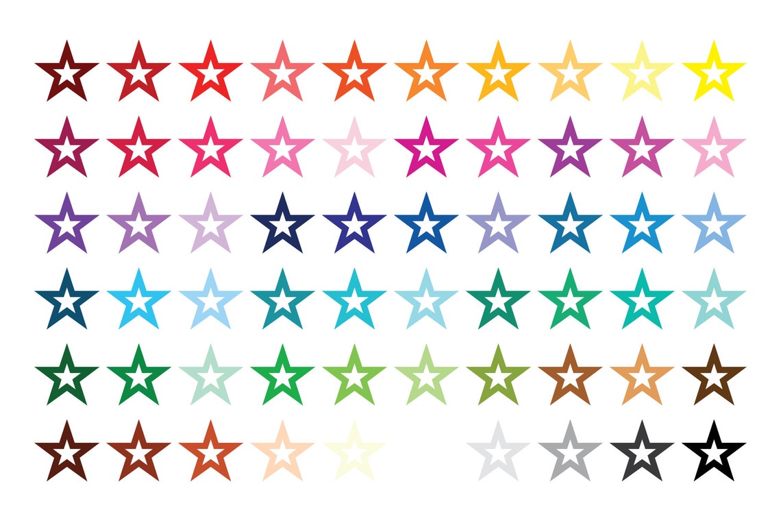 Star Trio Clip Art Set, PNG, SVG, VECTOR, Star Symbol, Star Shape, Star ...