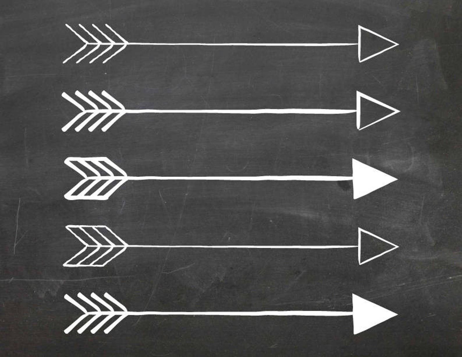 Arrows and Arrows Clip Art Set PNG SVG VECTOR Black & White | Etsy