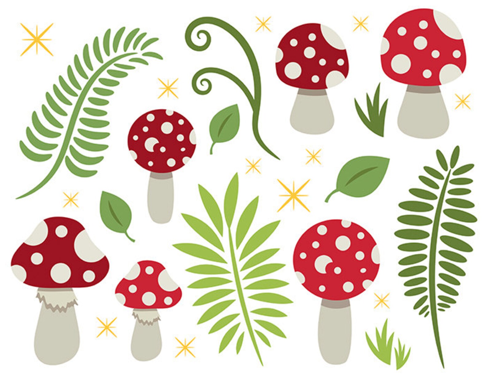 Toadstool Mushroom Clip Art PNG SVG VECTOR Amanita Muscaria - Etsy