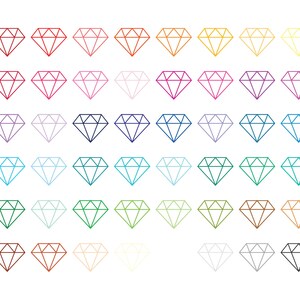 Diamond Clip Art Set, PNG, SVG, VECTOR, Crystal Clipart, Gemstone ...
