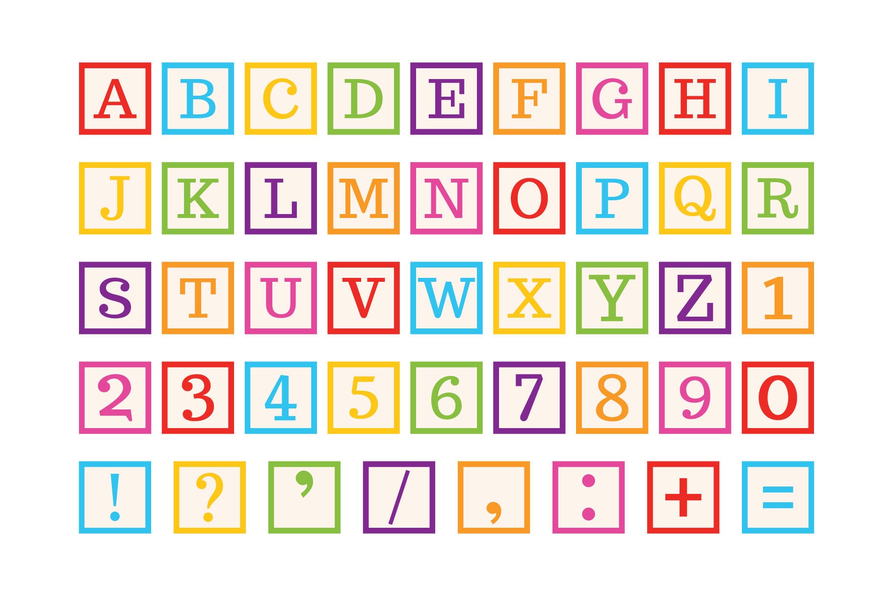 Baby Blocks Clip Art Set PNG SVG VECTOR Cute Simple Type | Etsy Canada