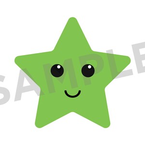 Happy Star Clip Art Set, PNG, SVG, VECTOR, Back to School, Emoji Star ...