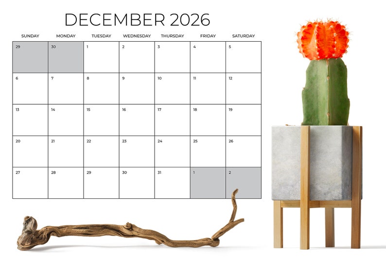 SALE 2026 8.5 X 11 Inch Calendar Template | INSTANT DOWNLOAD | Modern ...