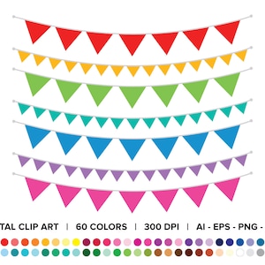 Single Color Triangle Banner Clip Art Set, PNG, SVG, VECTOR, Flag ...