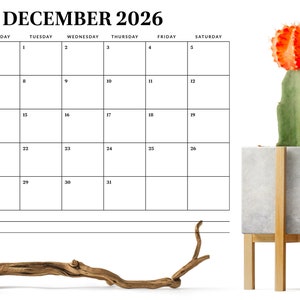 SALE 2026 8.5 X 11 Inch Calendar Template | INSTANT DOWNLOAD | Modern ...