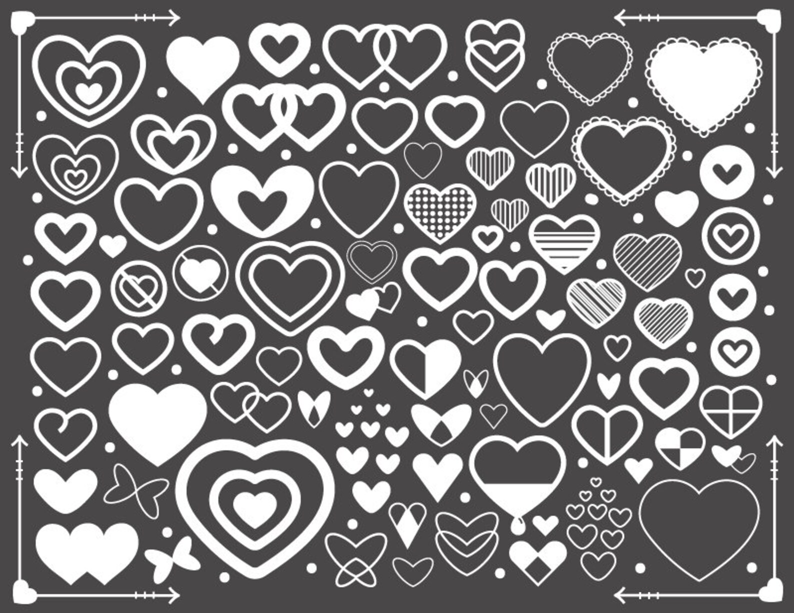 Simple Doodle Heart Clip Art Set PNG SVG VECTOR Minimalist - Etsy