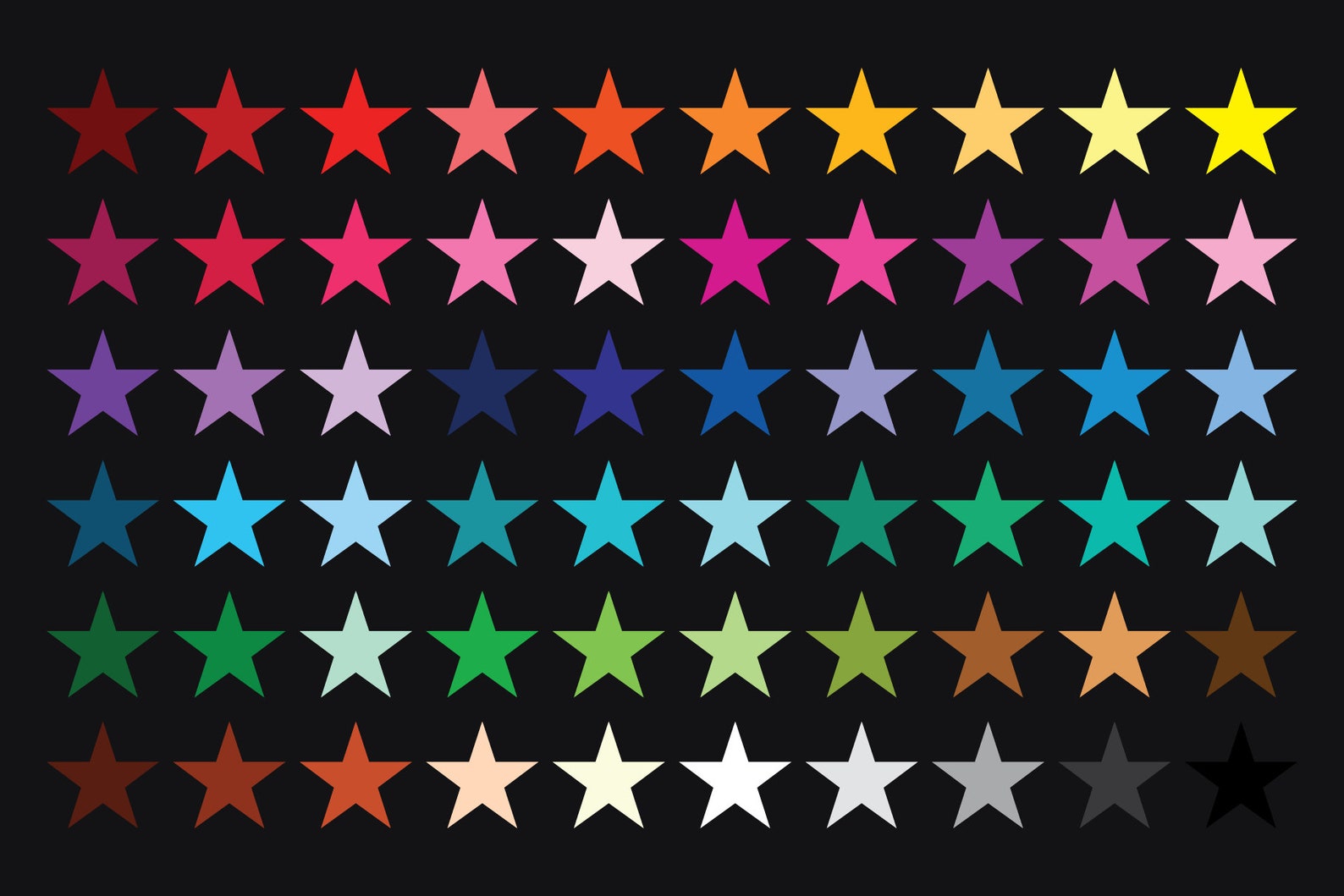 Star Trio Clip Art Set PNG SVG VECTOR Symbol Shape Graphic | Etsy