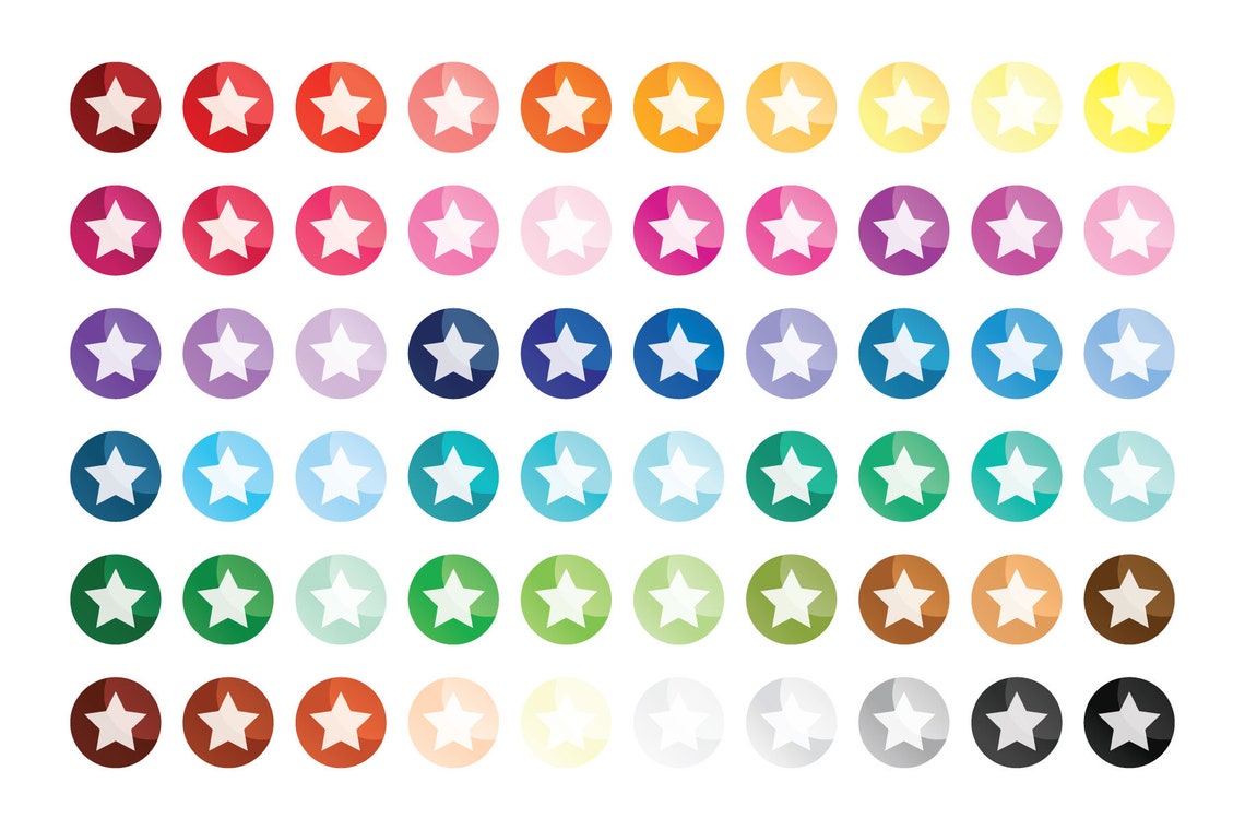 Round Button Clip Art Set PNG SVG VECTOR Ombre Gradient - Etsy