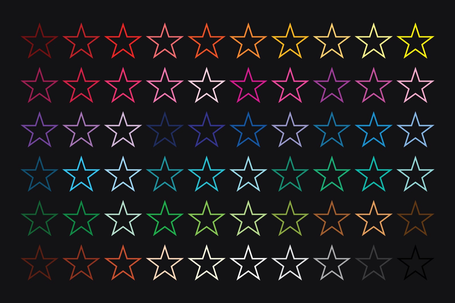 Star Trio Clip Art Set, PNG, SVG, VECTOR, Star Symbol, Star Shape, Star ...