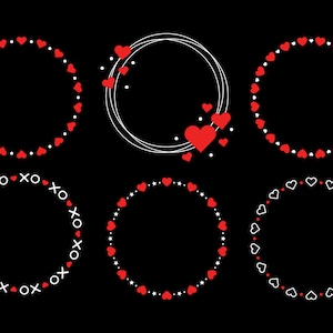 Heart Valentine Frame Clip Art Set, PNG, SVG, VECTOR, Valentine's Day ...