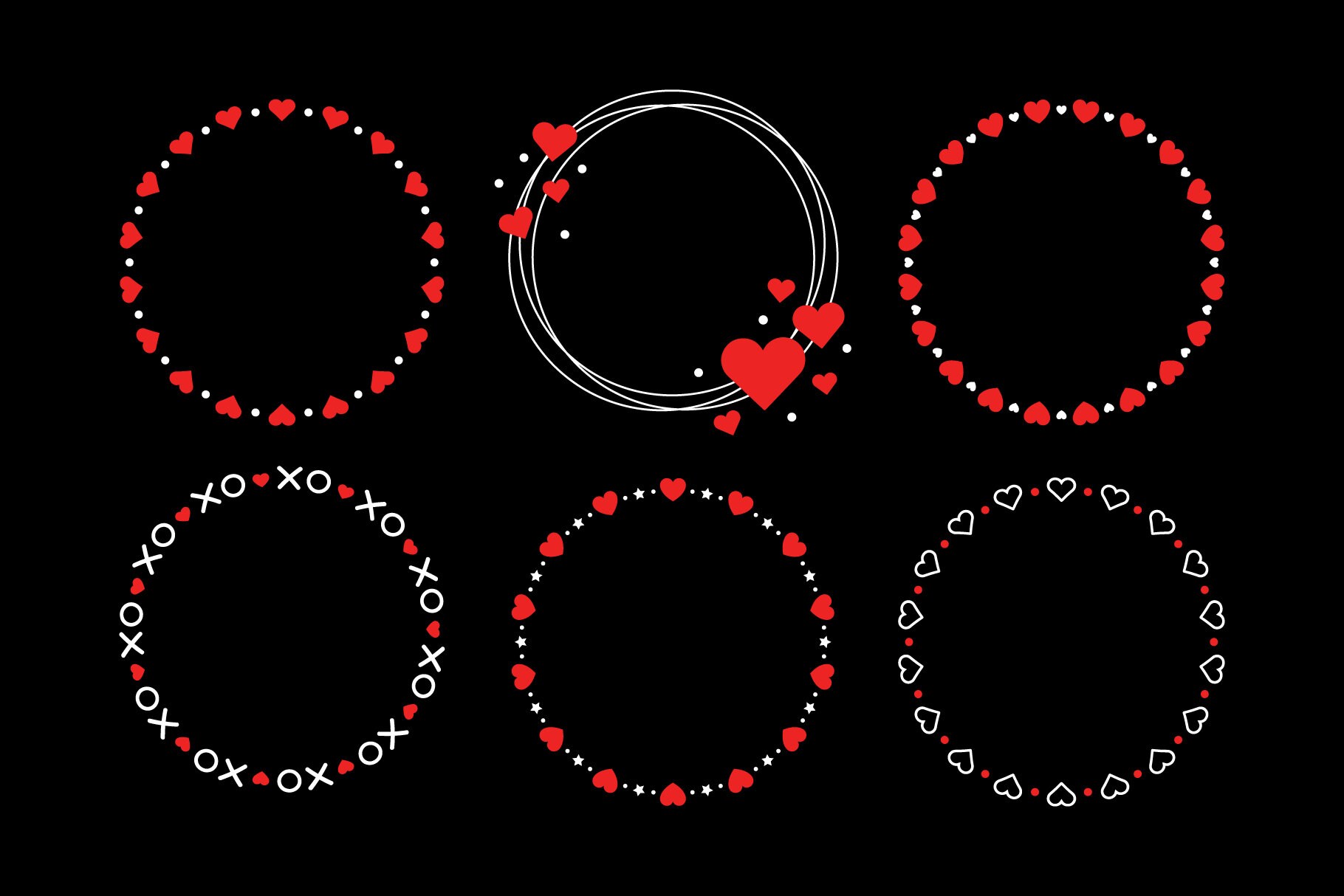 Heart Valentine Frame Clip Art Set PNG SVG VECTOR Circle | Etsy Canada