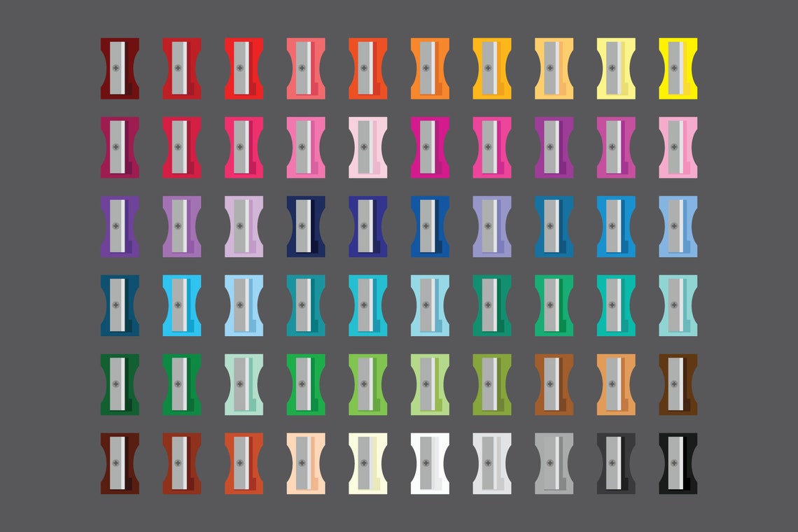 Color Pencil Sharpener and Eraser Clip Art PNG SVG VECTOR - Etsy