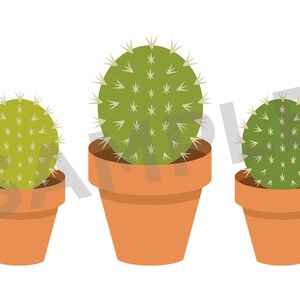SALE Potted Cactus Clip Art, PNG, SVG, Vector, Succulent, Houseplant ...