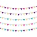 Purple Gold Pink & Teal Bunting Banner Clip Art Set, PNG, SVG, VECTOR ...