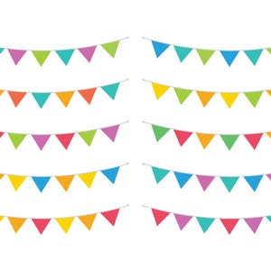 Carnival Triangle Banner Clip Art Set, PNG, SVG, VECTOR, Flag Banner ...