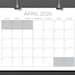 SALE 2026 8.5 X 11 Inch Calendar Template | INSTANT DOWNLOAD | Modern ...