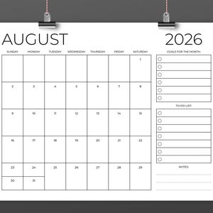SALE 2026 8.5 X 11 Inch Calendar Monthly Planner | INSTANT DOWNLOAD ...