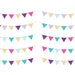 Purple Gold Pink & Teal Bunting Banner Clip Art Set, PNG, SVG, VECTOR ...