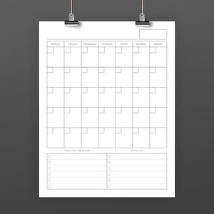 8.5x11 Inch Vertical Blank Calendar, Planner Calendar, 8.5" X 11 ...