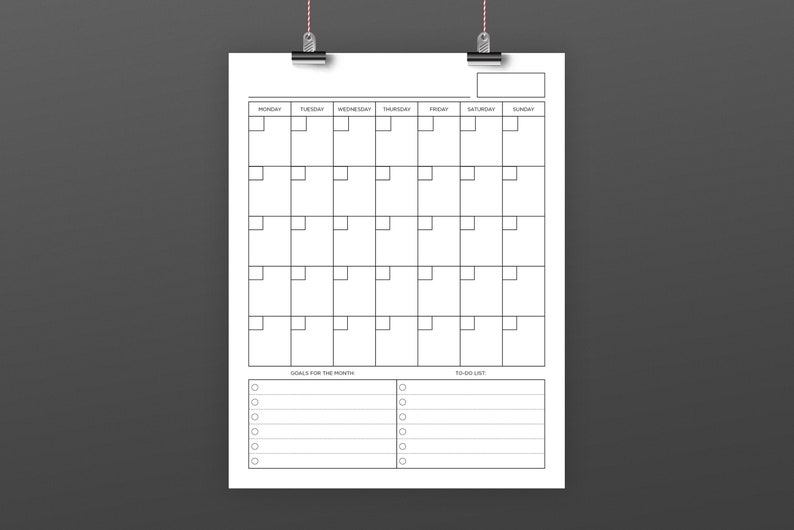 8.5x11 Inch Vertical Blank Calendar, Planner Calendar, 8.5" X 11 ...