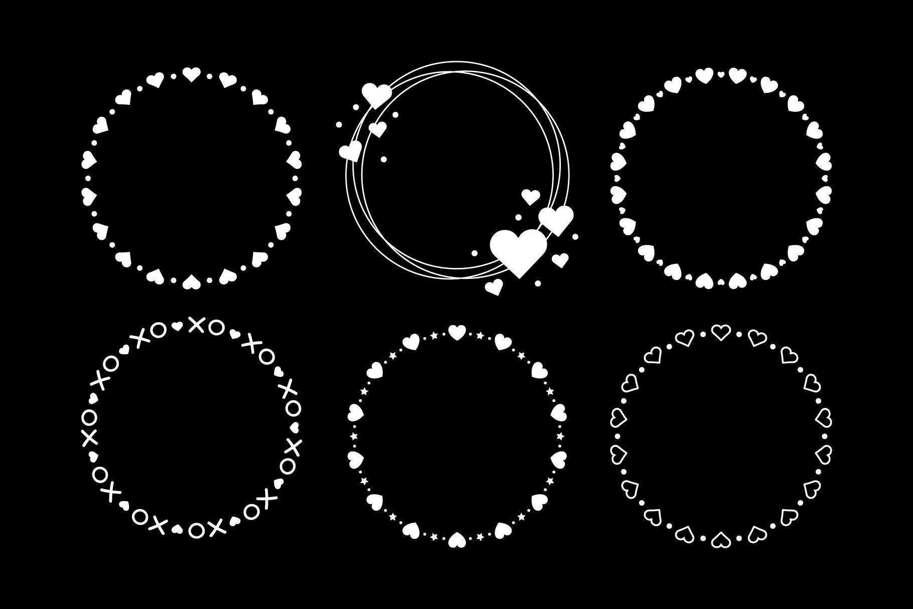 Heart Valentine Frame Clip Art Set PNG SVG VECTOR Circle - Etsy Canada