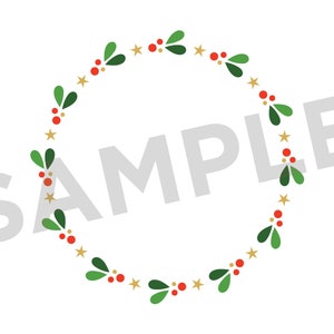 Christmas Star and Holly Frame Clip Art Set, PNG, SVG, VECTOR, Holiday ...