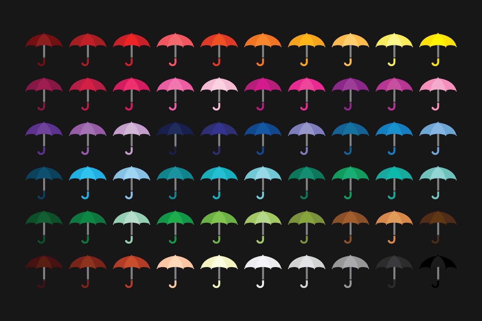 Umbrella Clip Art Set, PNG, SVG, VECTOR, Rainy Day Clip Art, Parasol ...