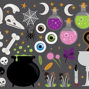 Witches Kitchen Clip Art Set, PNG, SVG, VECTOR, Spooky Clipart ...