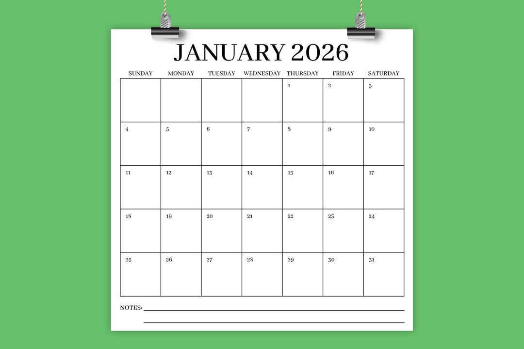 SALE 2026 Square 12x12 Calendar | INSTANT DOWNLOAD | Large Monthly ...