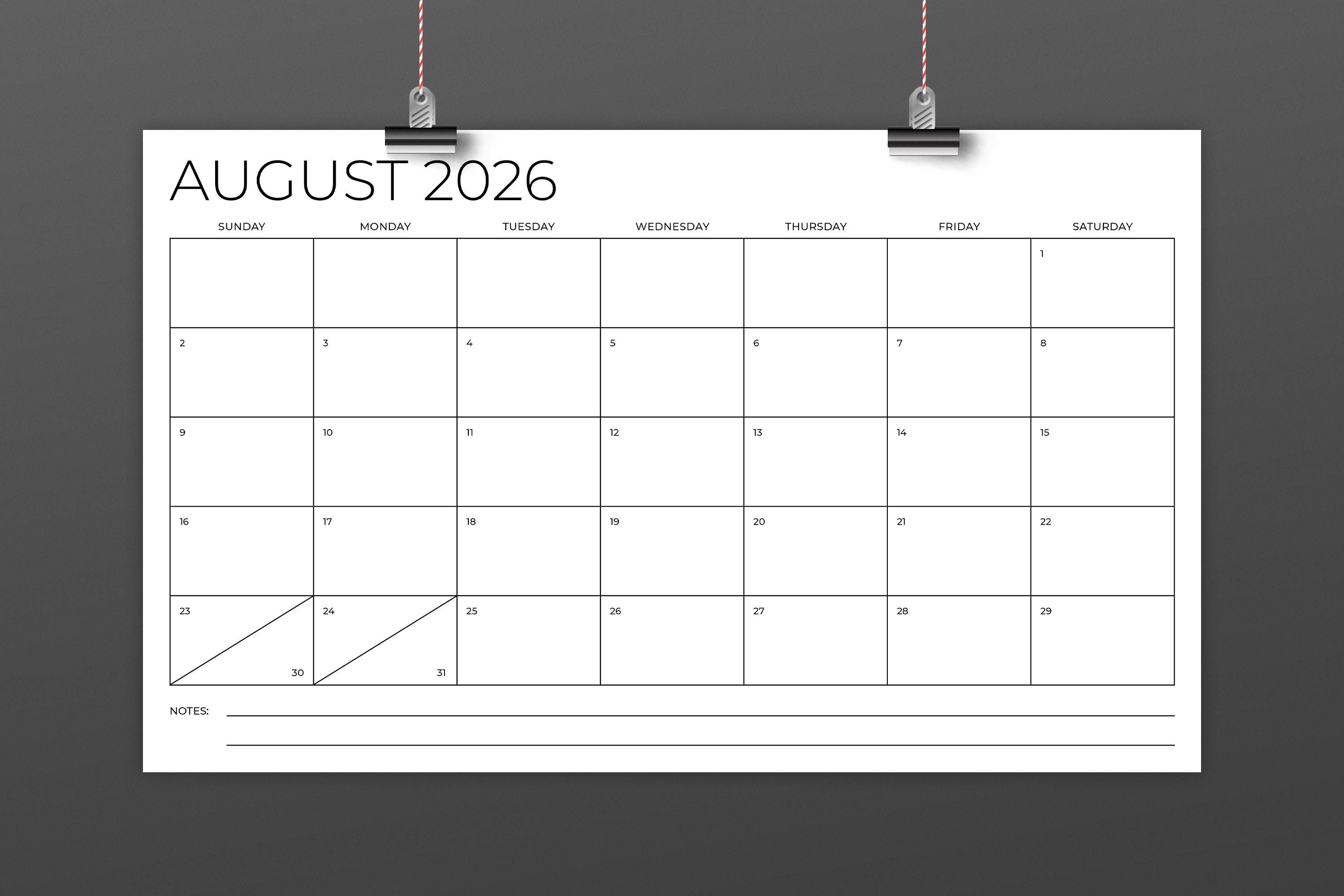 SALE 2026 8.5 X 14 Inch Calendar Template | INSTANT DOWNLOAD | Legal ...