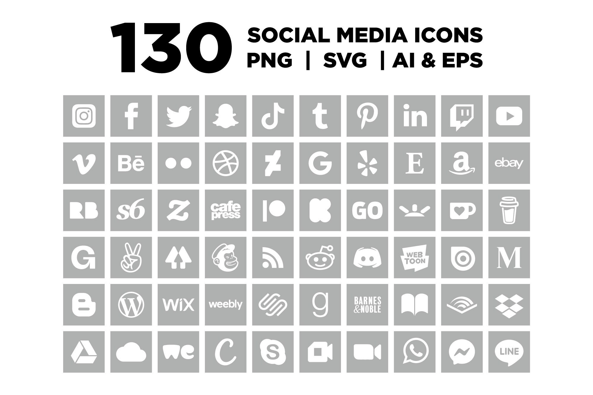 Social Media Icons Png Gray