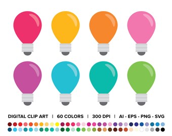 Light Bulb Clip Art - Etsy UK