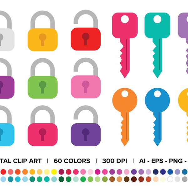 Lock Clip Art - Etsy
