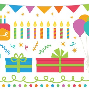 Happy Birthday Party Clip Art Set, PNG, SVG, VECTOR, Party Clipart ...