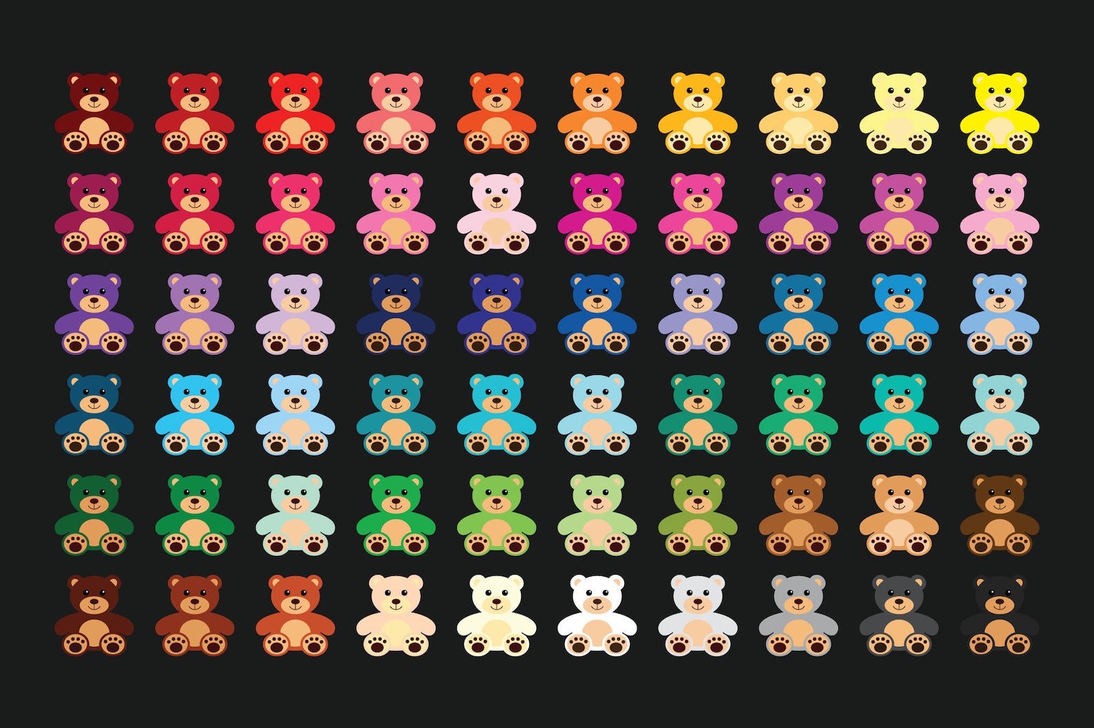 Teddy Bear Clip Art Set, PNG, SVG, VECTOR, Kid's Toy Clipart, Child's ...