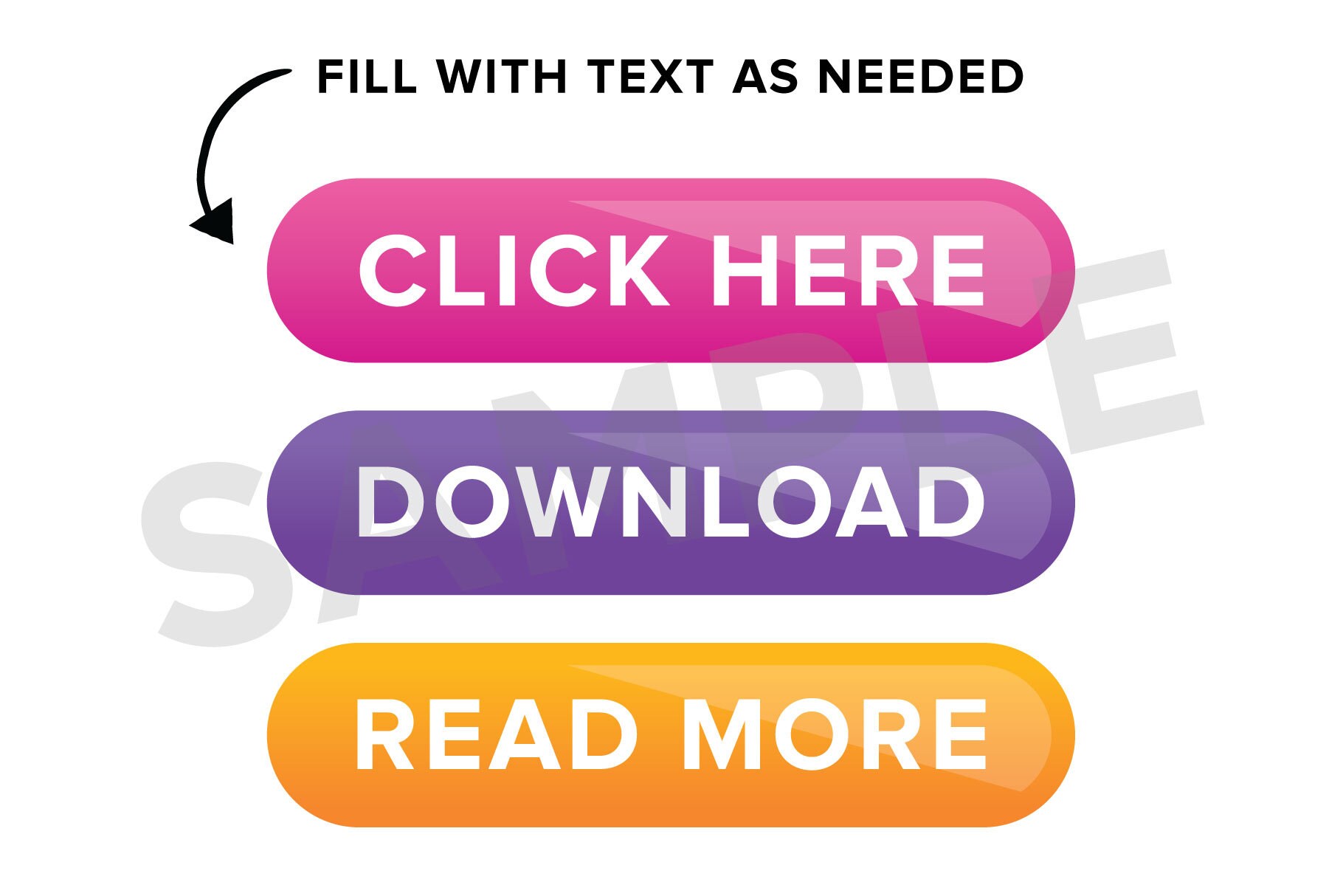 Gradient Web Button Clip Art Set PNG SVG VECTOR Ombre | Etsy