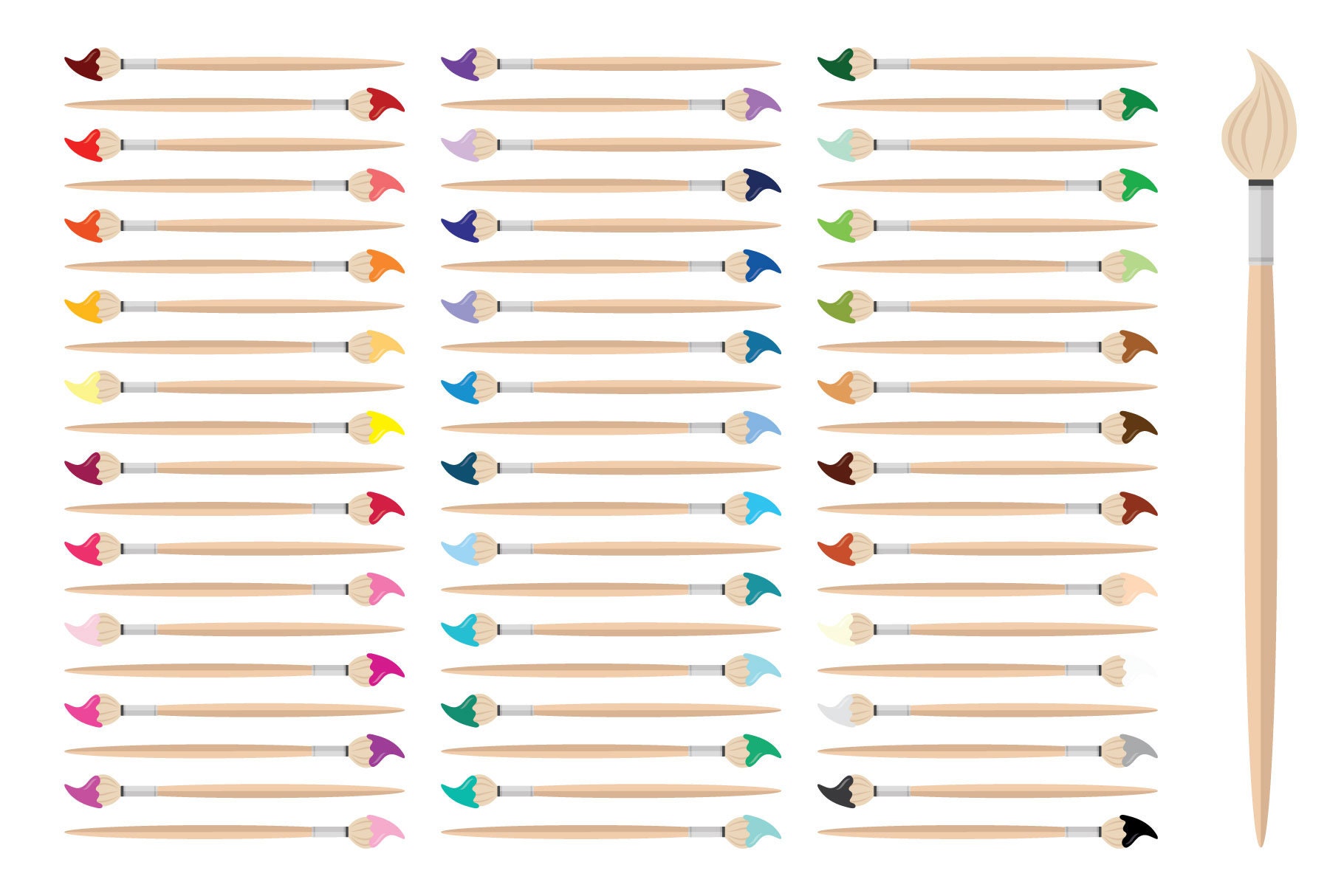 Paint Brush & Palette Clip Art Set PNG SVG VECTOR Back to - Etsy
