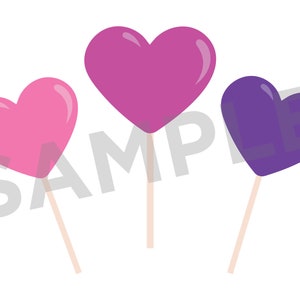 Heart Lollipops Clipart, PNG, SVG, VECTOR, Valentine Candy, Candy ...